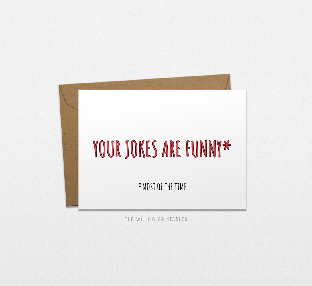 Funny Father's Day Card, Dad Jokes Card, Printable Card for Dad, Gift ...