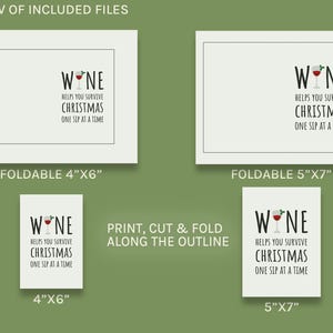 Wine Lover Christmas Card, Red Wine Themed Christmas Card for Friend ...
