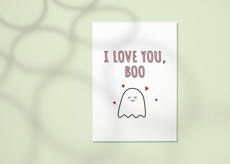 I Love You Boo Card for Boyfriend, Cute Halloween Card for Boyfriend ...