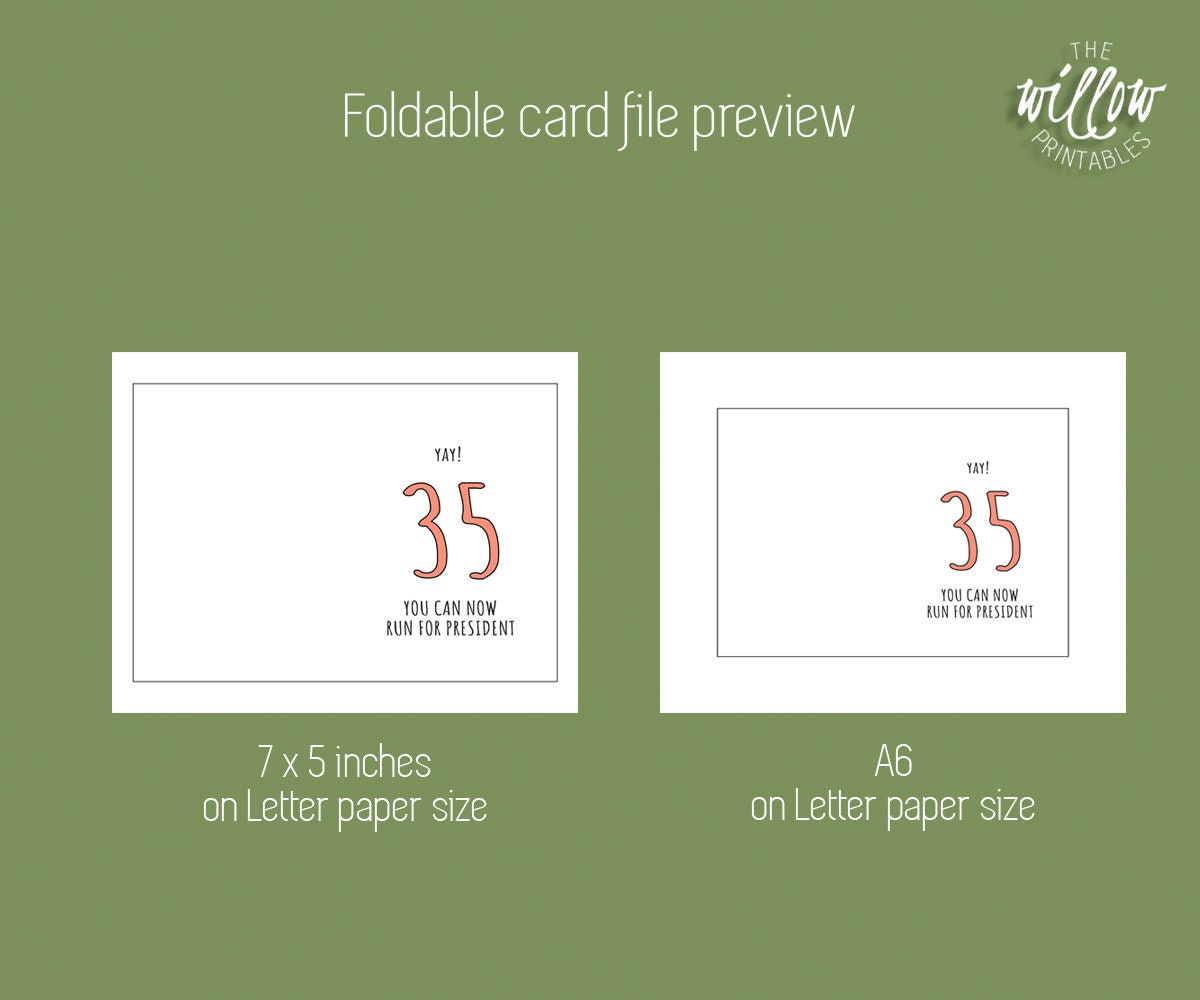 Happy 35th Birthday Card, Printable Bday Card for Best Friend ...