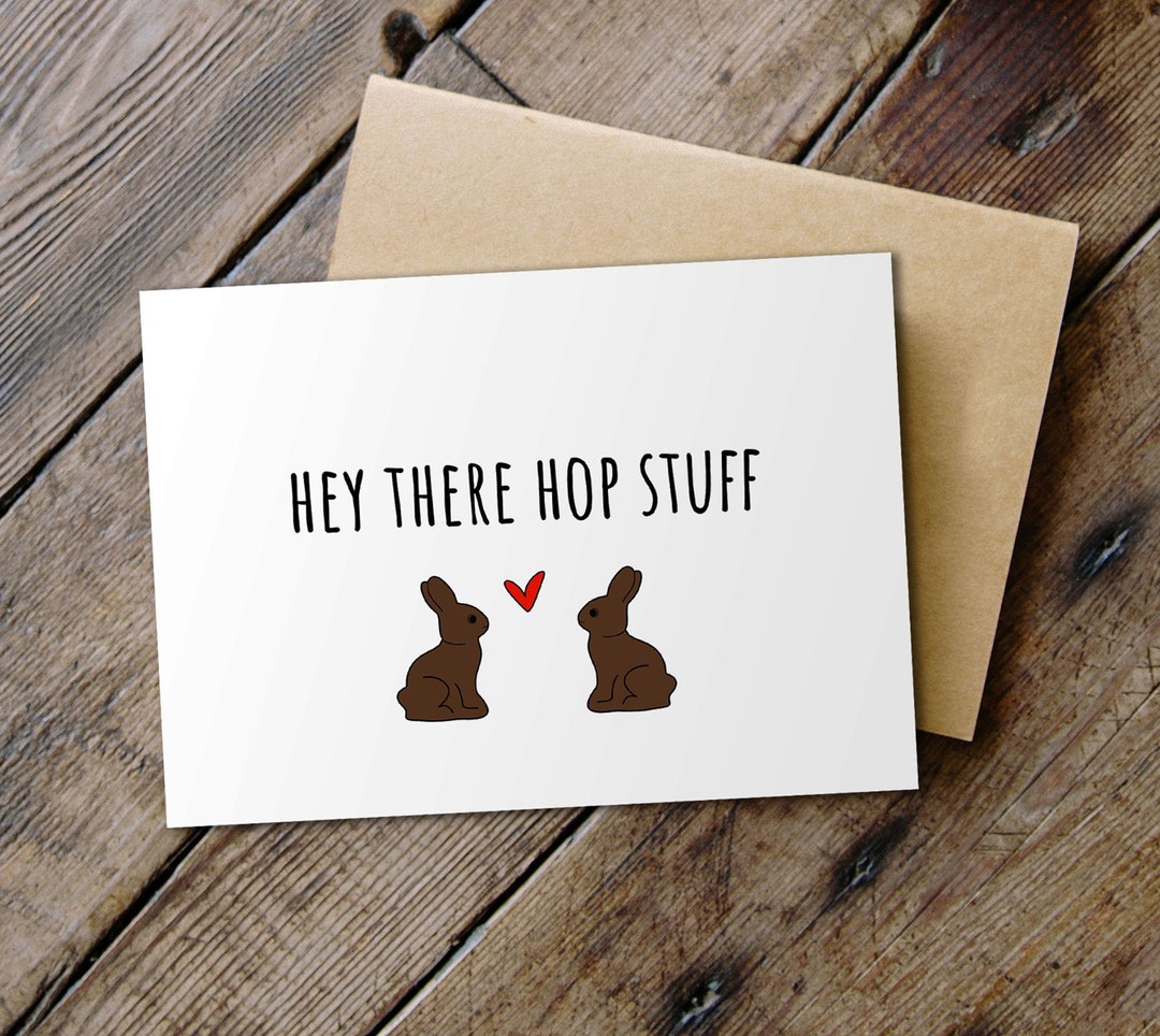 Hey There Hop Stuff Easter Card for Boyfriend, Funny Printable Easter ...