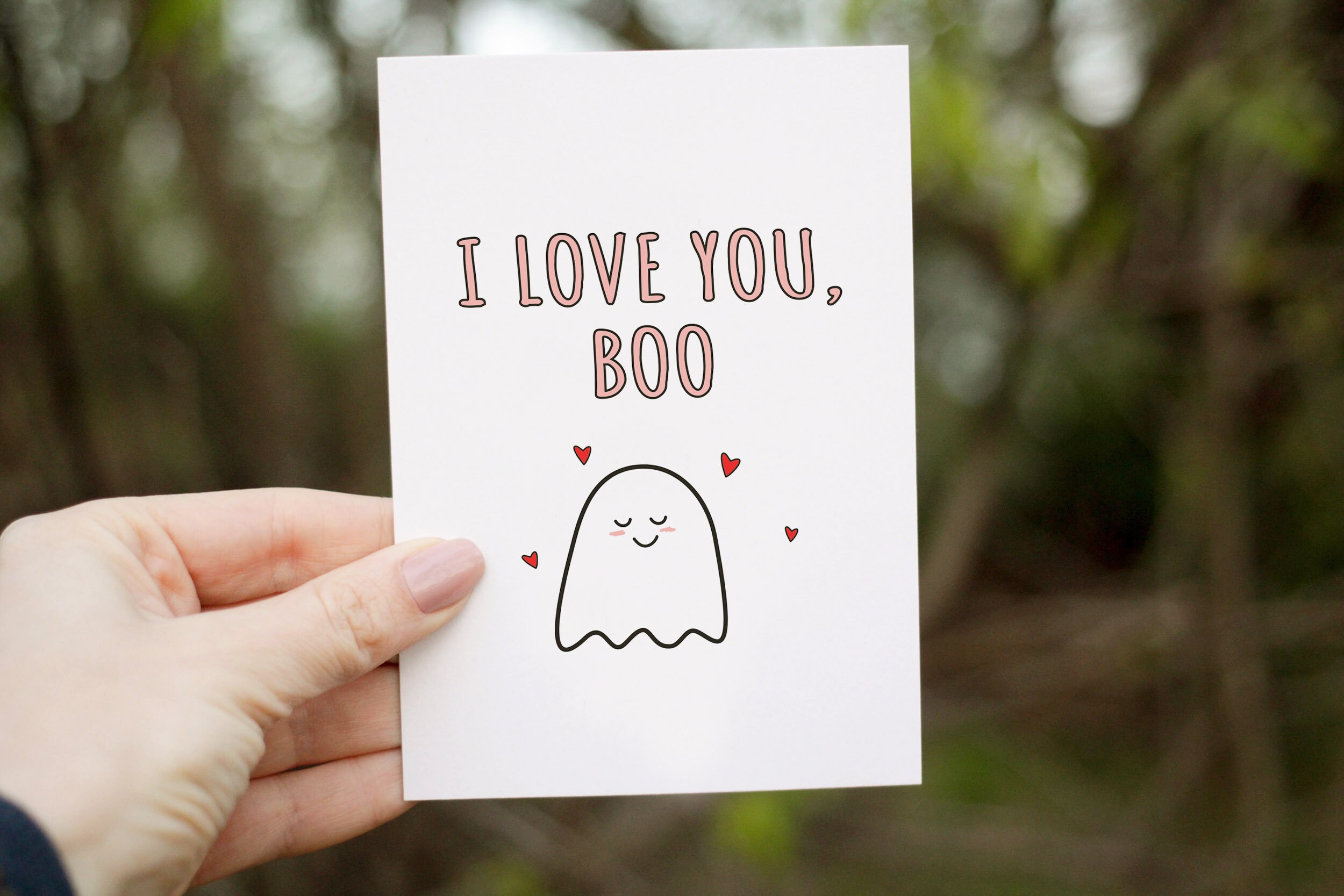I Love You Boo Card for Boyfriend Cute Halloween Card for - Etsy UK