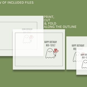 Happy Birthday Bootiful Card, Cute Boo Birthday Card, Ghost Balloons ...