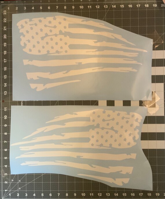 Distressed flag decal | Etsy
