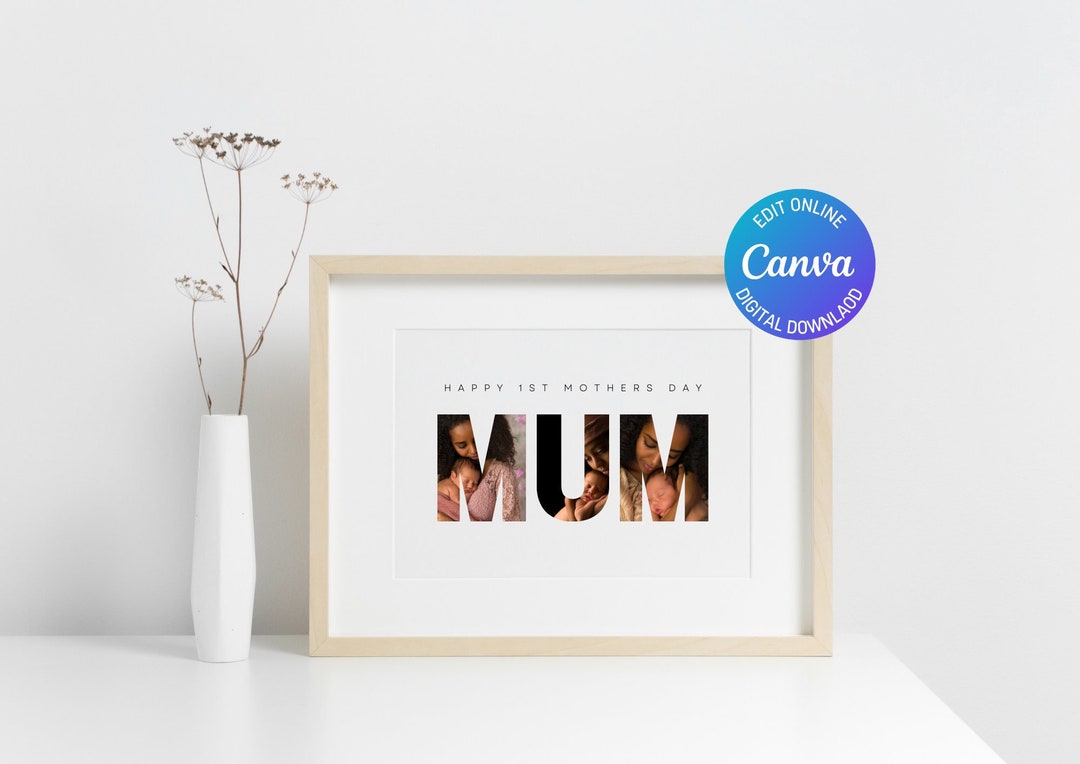 Mum Mother Mama Photo Collage Template Photo Frame Personalised Mum ...