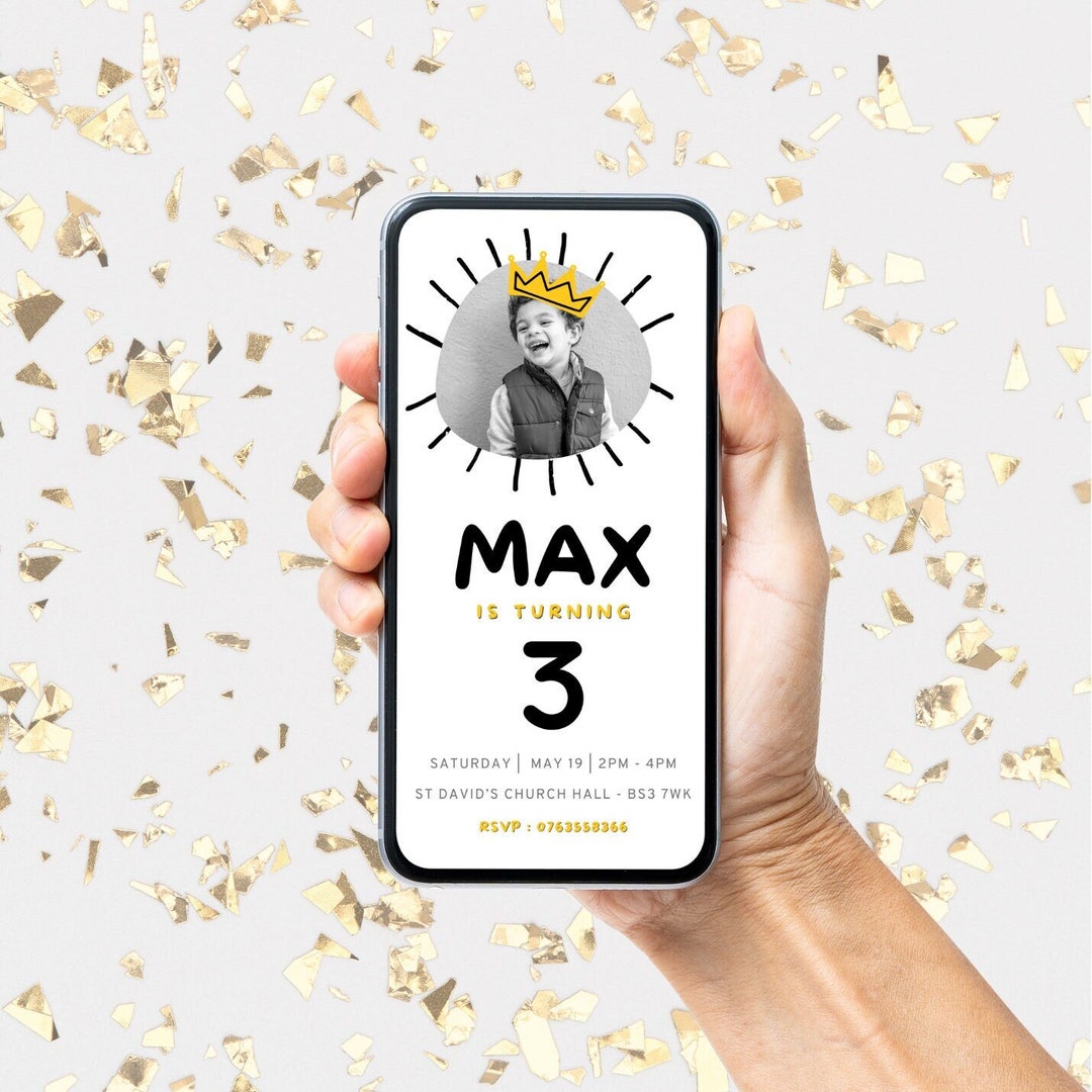 Editable Children's Digital Party Invitation DIY Digital Invitation ...