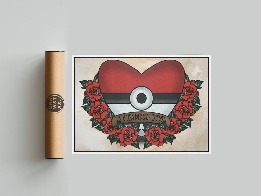 Traditional Style i Choose You Pokeheart Pokemon - Etsy