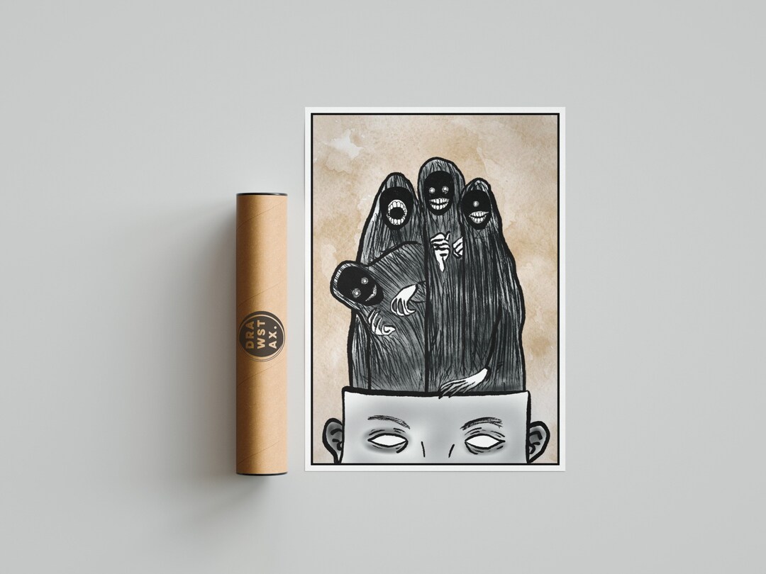 Mental Monsters Art Print Gothic Art Mental Health Art Halloween Art ...