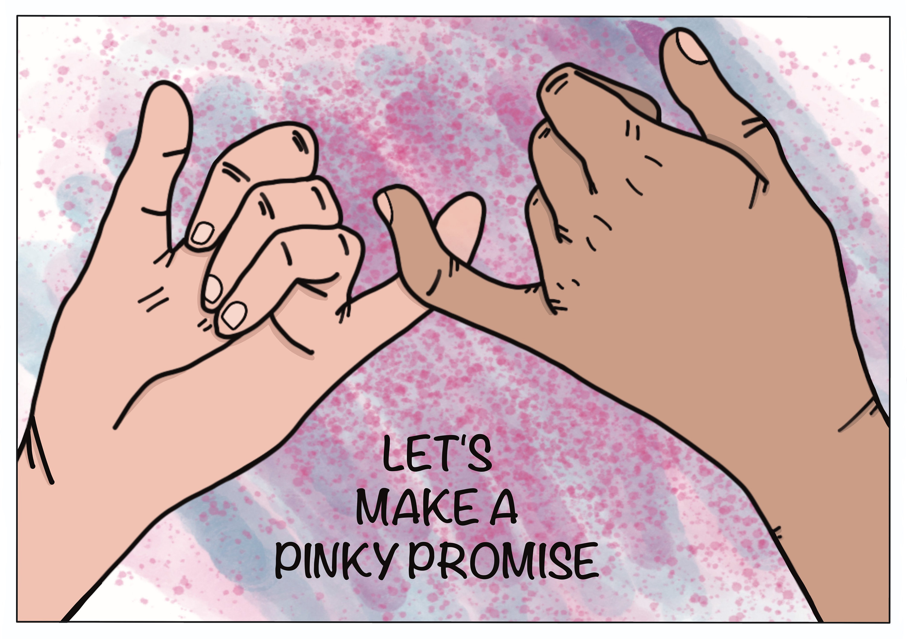 Pinky Promise Illustration Print A4 A5 & A6 Prints | Etsy