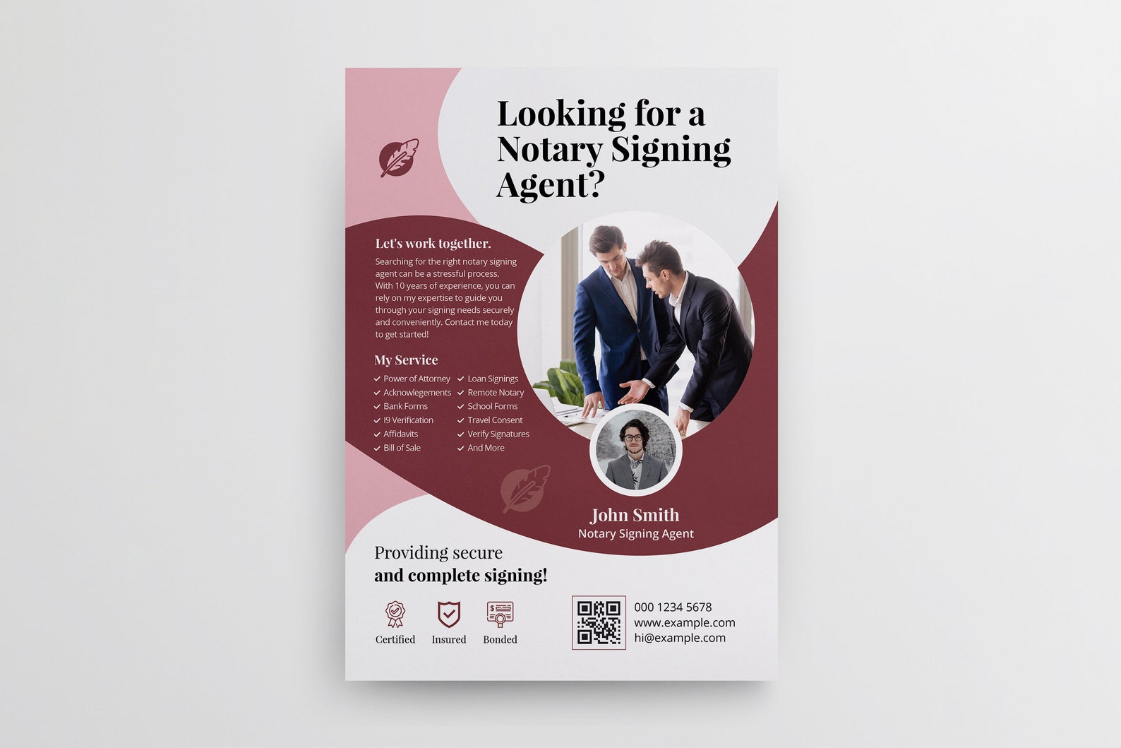 Notary Service Flyer Canva Template Notary Public Signing Agent ...