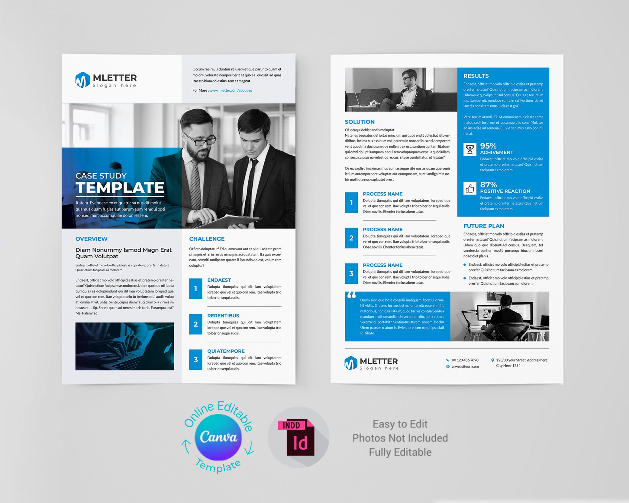 Canva Case Study Template Monthly Case Study Business Case - Etsy