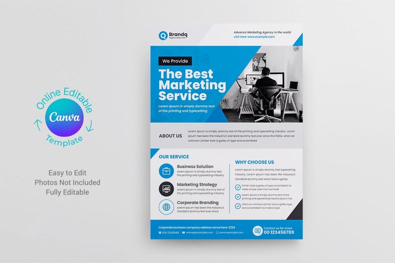 Corporate Flyer Canva Template | Printable Business Flyer | Online ...