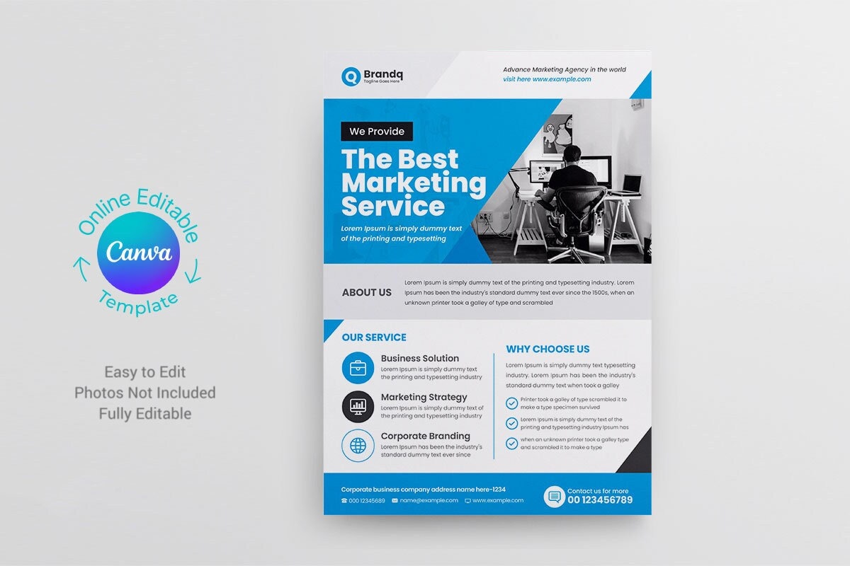 Corporate Flyer Canva Template Printable Business Flyer Online Editable Canva Flyer Design