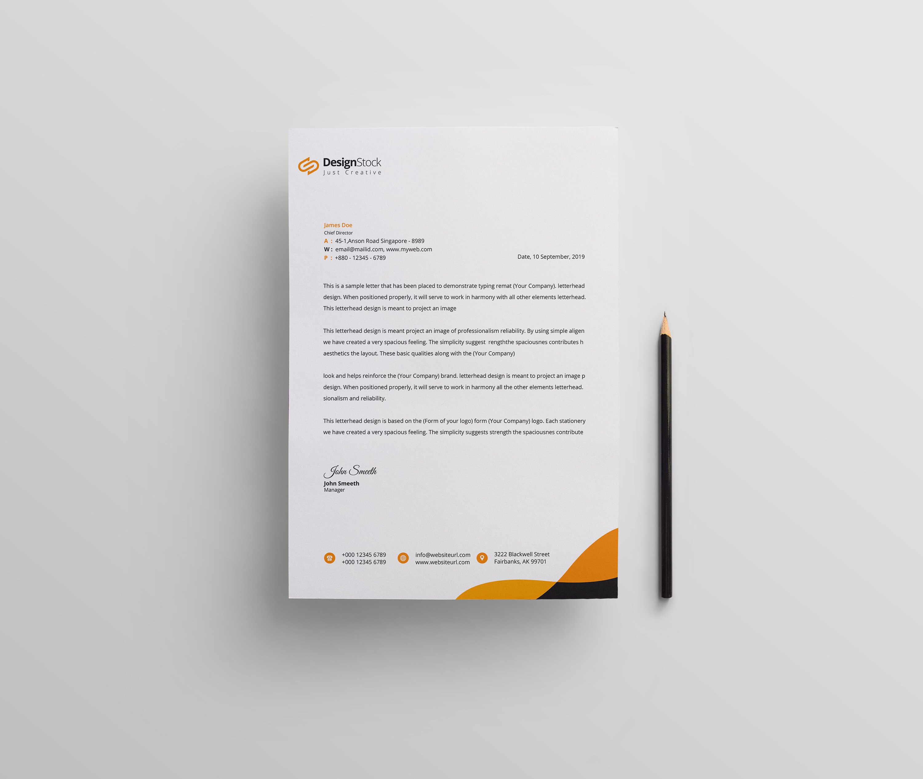 Canva Letterhead Template | Editable Modern Corporate Letterhead Design ...