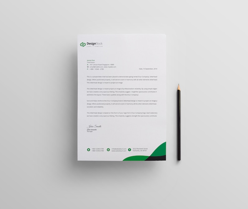 Canva Letterhead Template | Editable Modern Corporate Letterhead Design ...