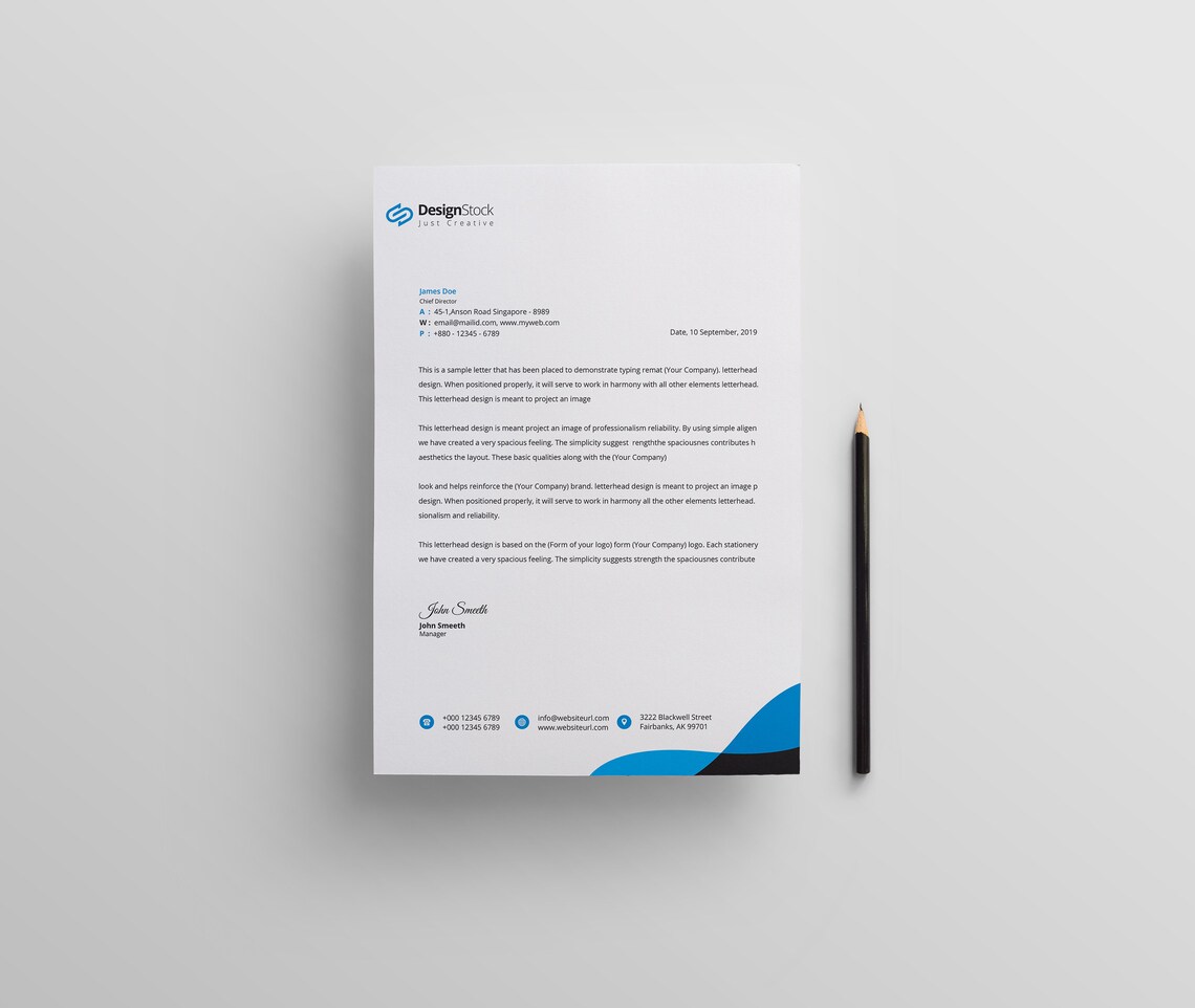 Canva Letterhead Template | Editable Modern Corporate Letterhead Design ...