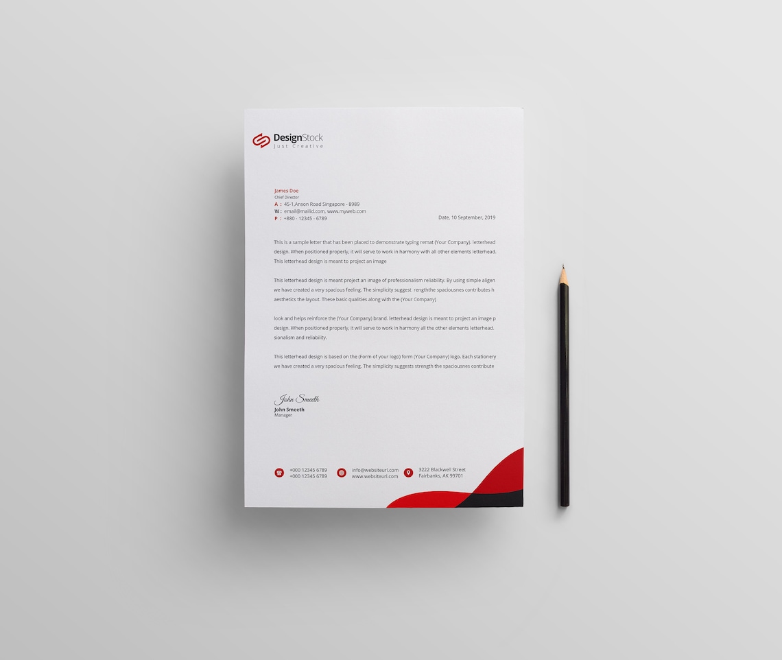 Canva Letterhead Template | Editable Modern Corporate Letterhead Design ...