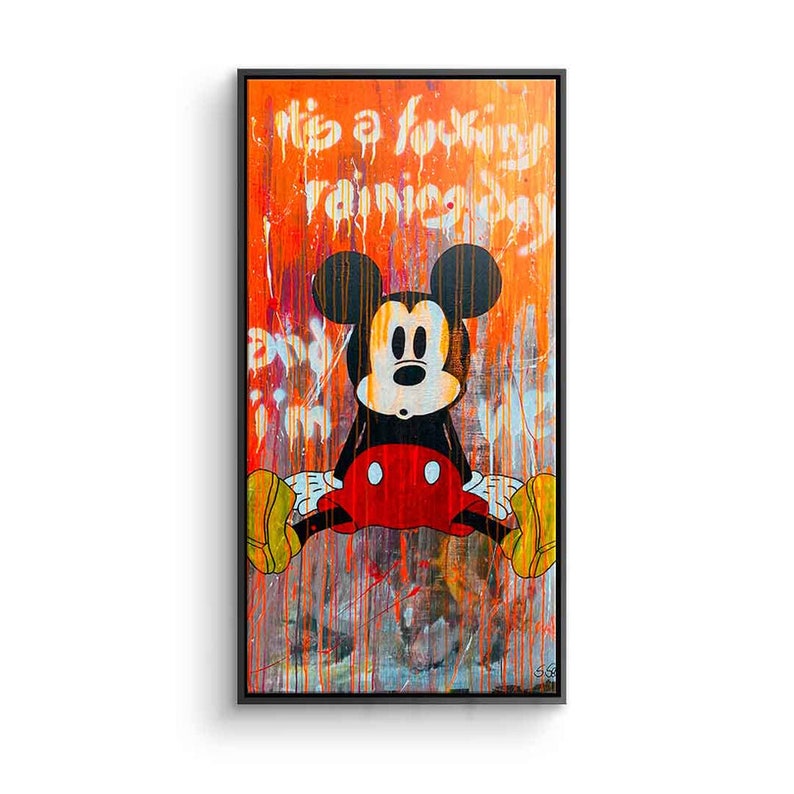 Mickey Mouse Canvas Picture Mickey Mouse Comic Cartoon Raining Day ...