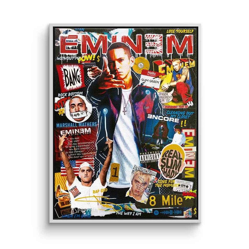 Eminem Canvas Picture Portrait Eminem Style Collage Premium Matte ...