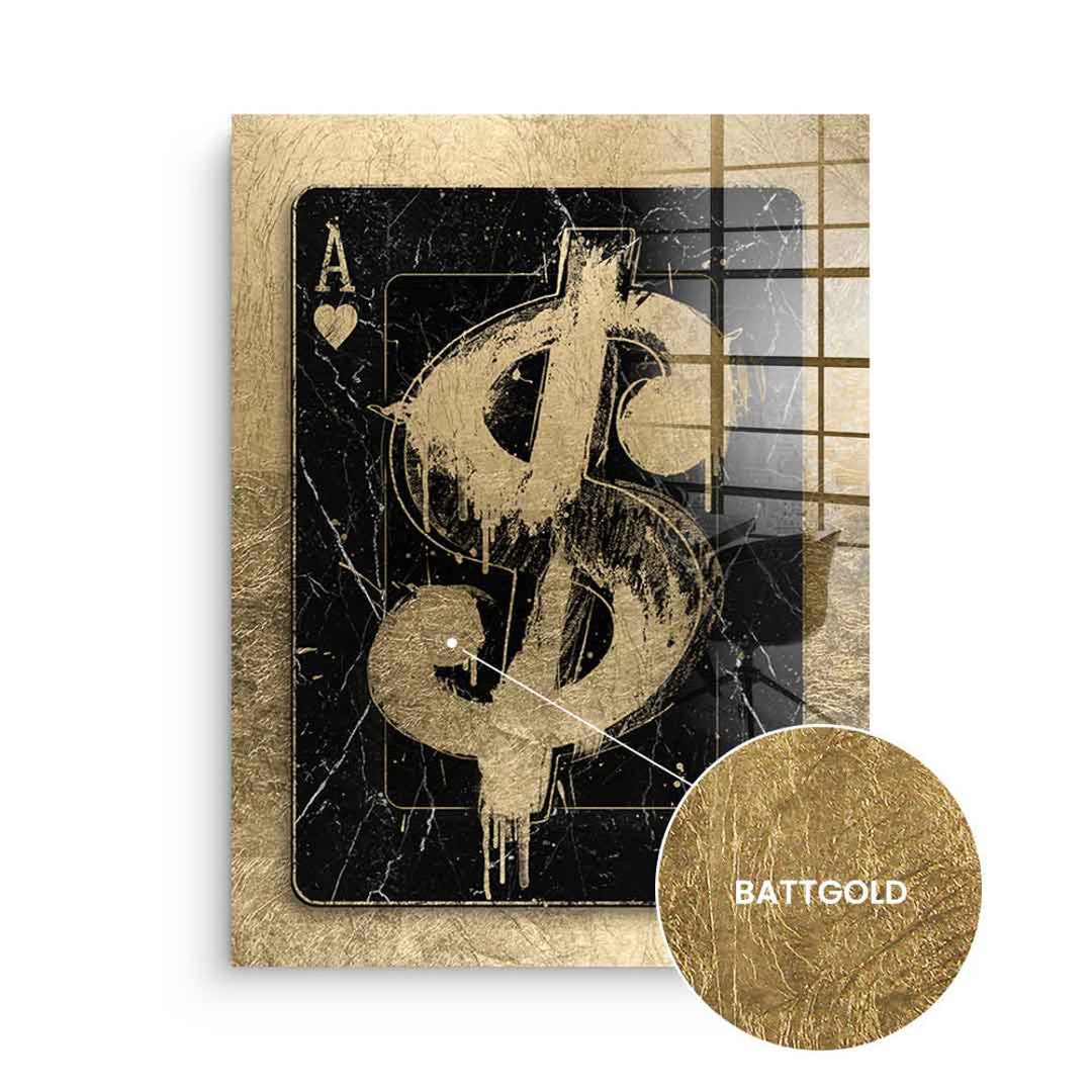 Comic Pop Art Ace of Hearts Gold Leaf Picture Gangster Sign - Etsy