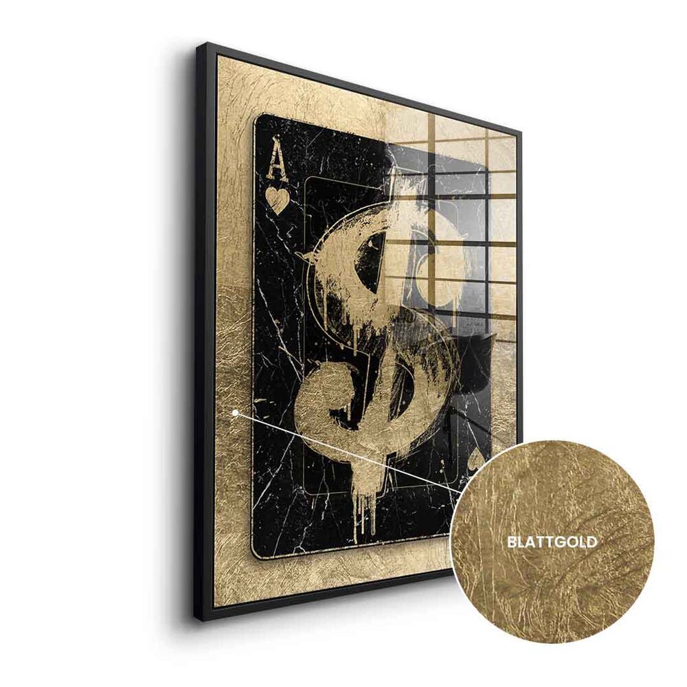 Comic Pop Art Ace of Hearts Gold Leaf Picture Gangster Sign - Etsy