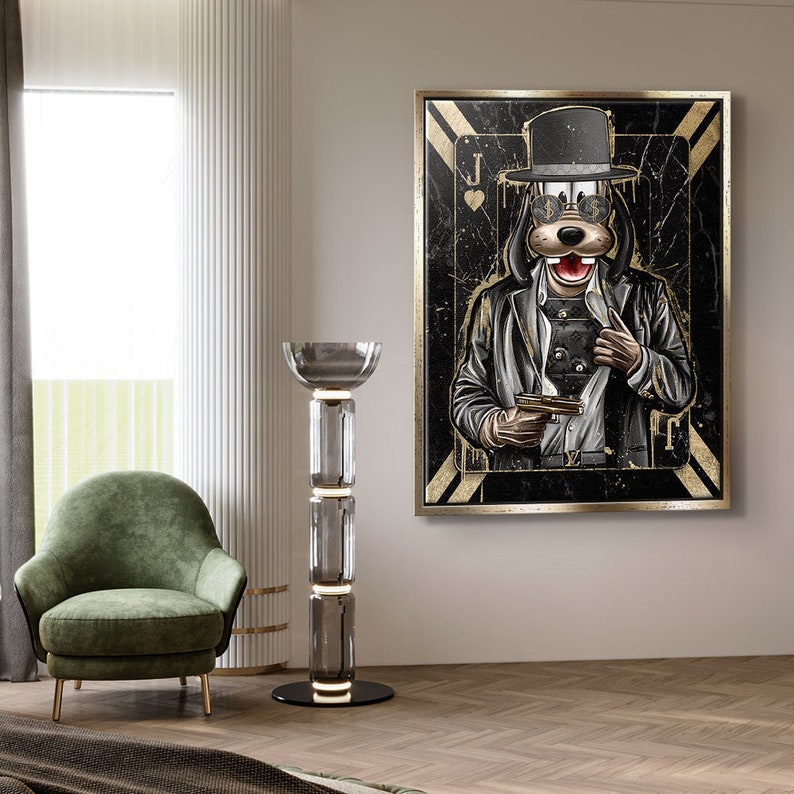 Goofy Comic Pop Art Canvas Picture Goofy Gangster Jack of - Etsy
