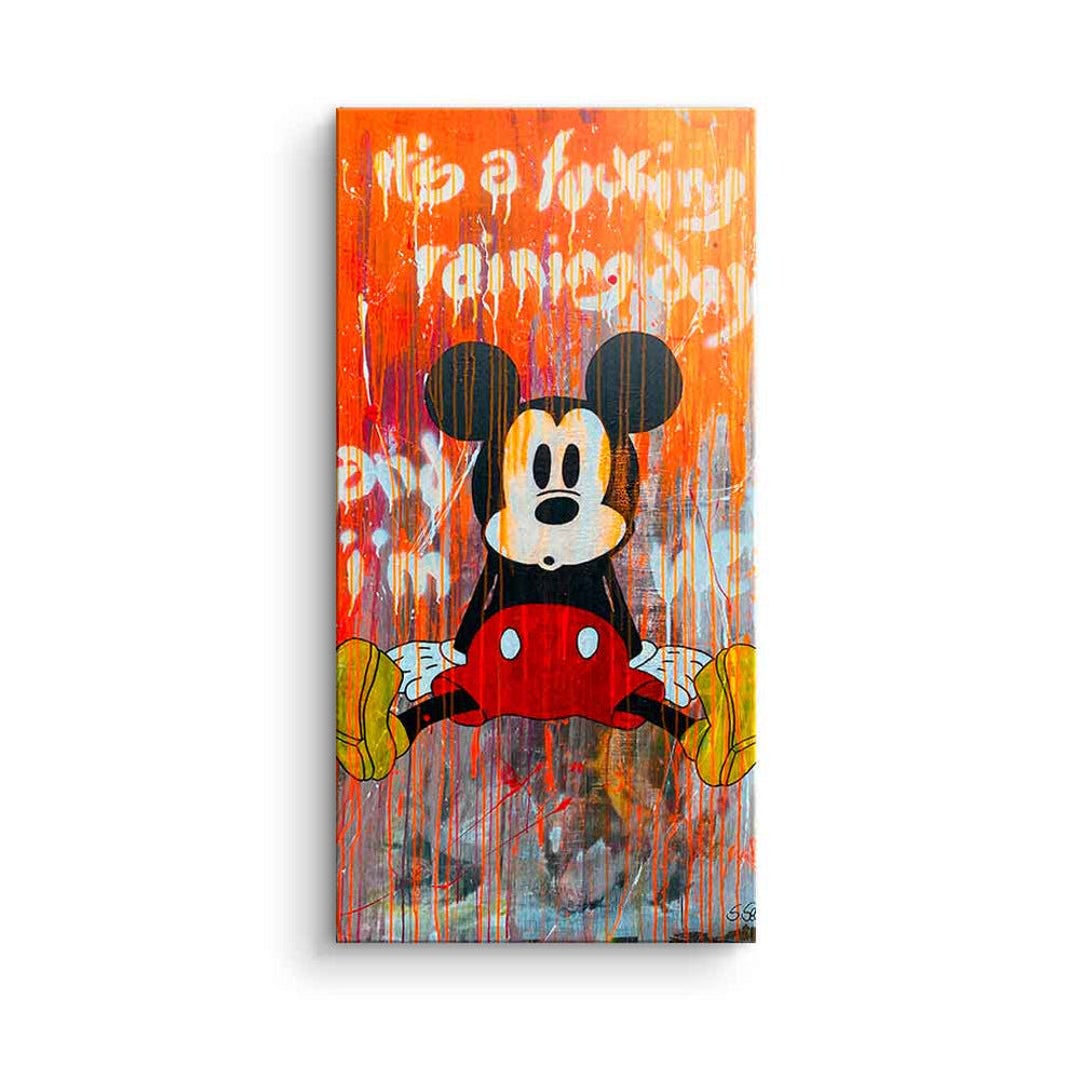 Mickey Mouse Canvas Picture Mickey Mouse Comic Cartoon Raining Day ...