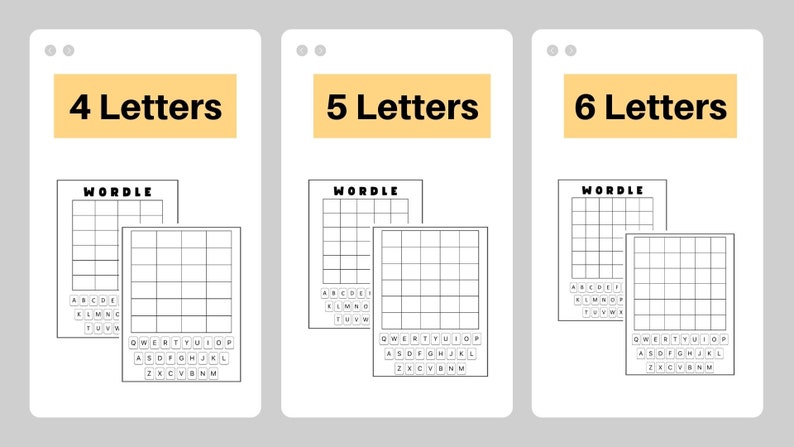 Blank Wordle Printable | Instant Download Paper Wordle Game | Custom ...