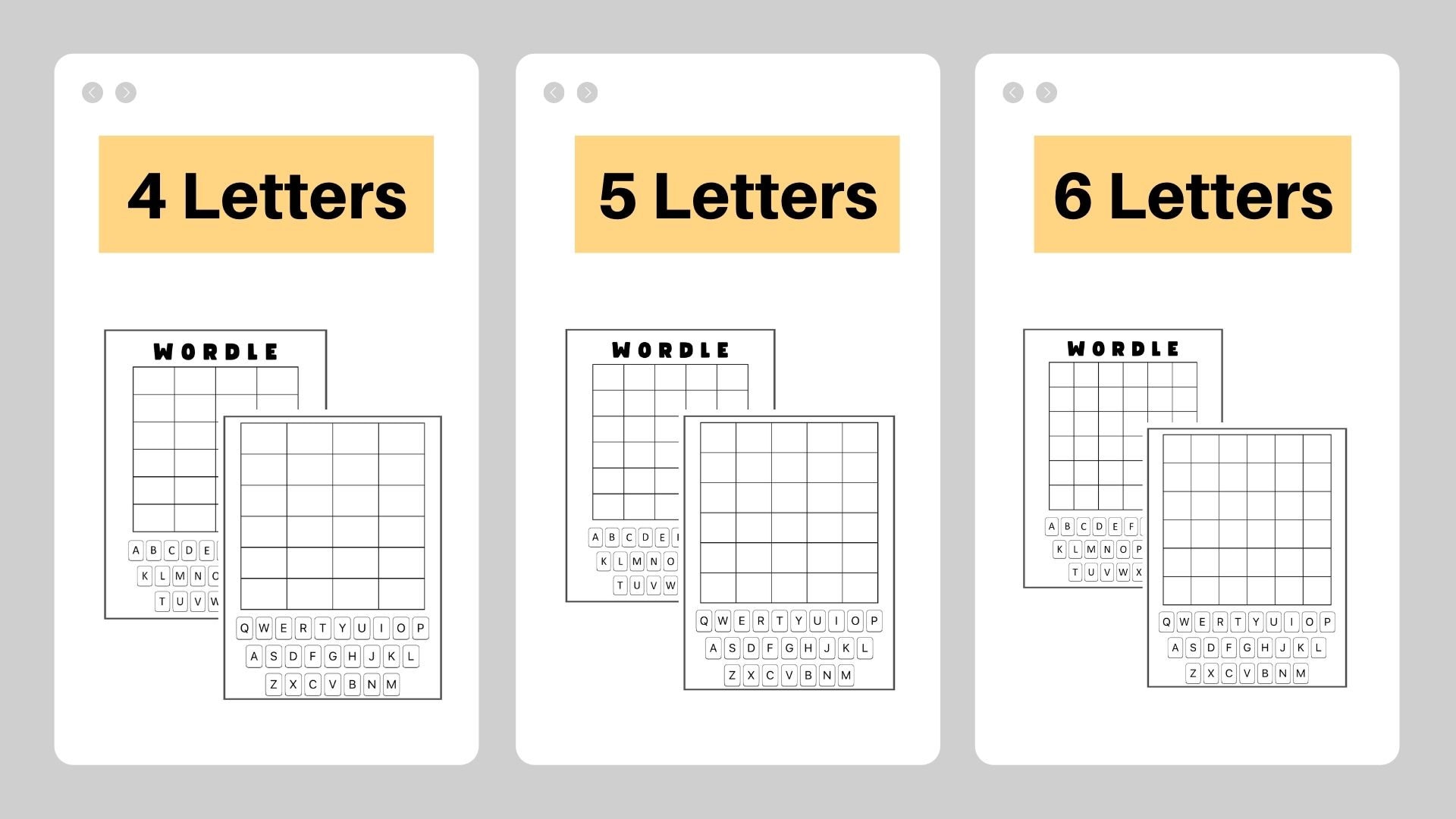 Blank Wordle Printable Instant Download Paper Wordle Game Custom Gift ...