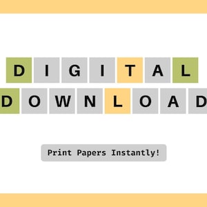 Blank Wordle Printable | Instant Download Paper Wordle Game | Custom ...