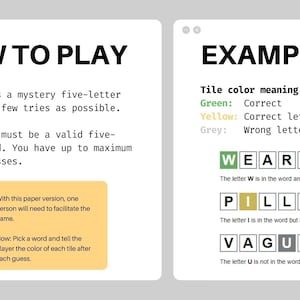 Blank Wordle Printable | Instant Download Paper Wordle Game | Custom ...