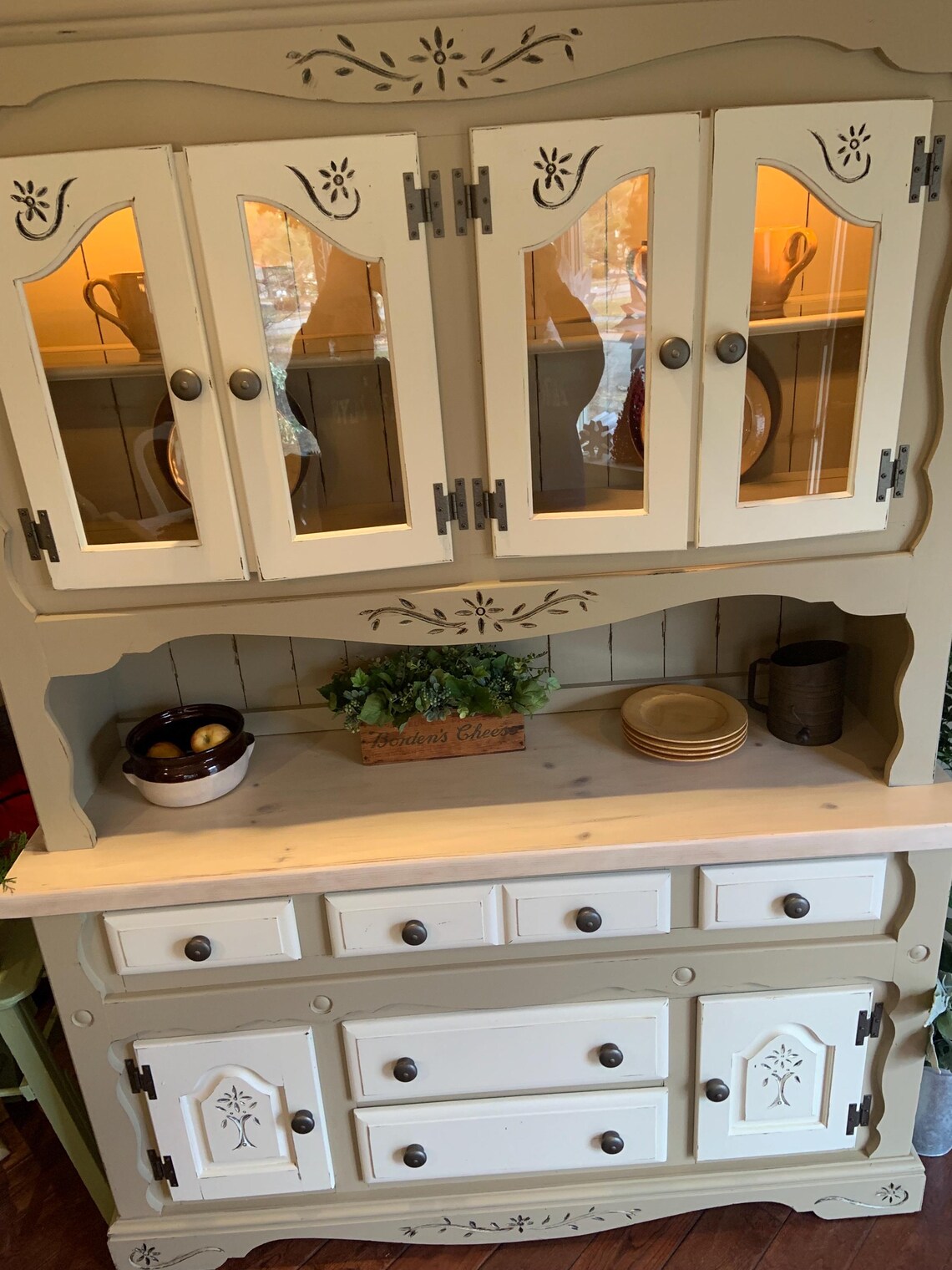 Farmhouse Cottage Hutch Buffet Server Sideboard Furniture - Etsy