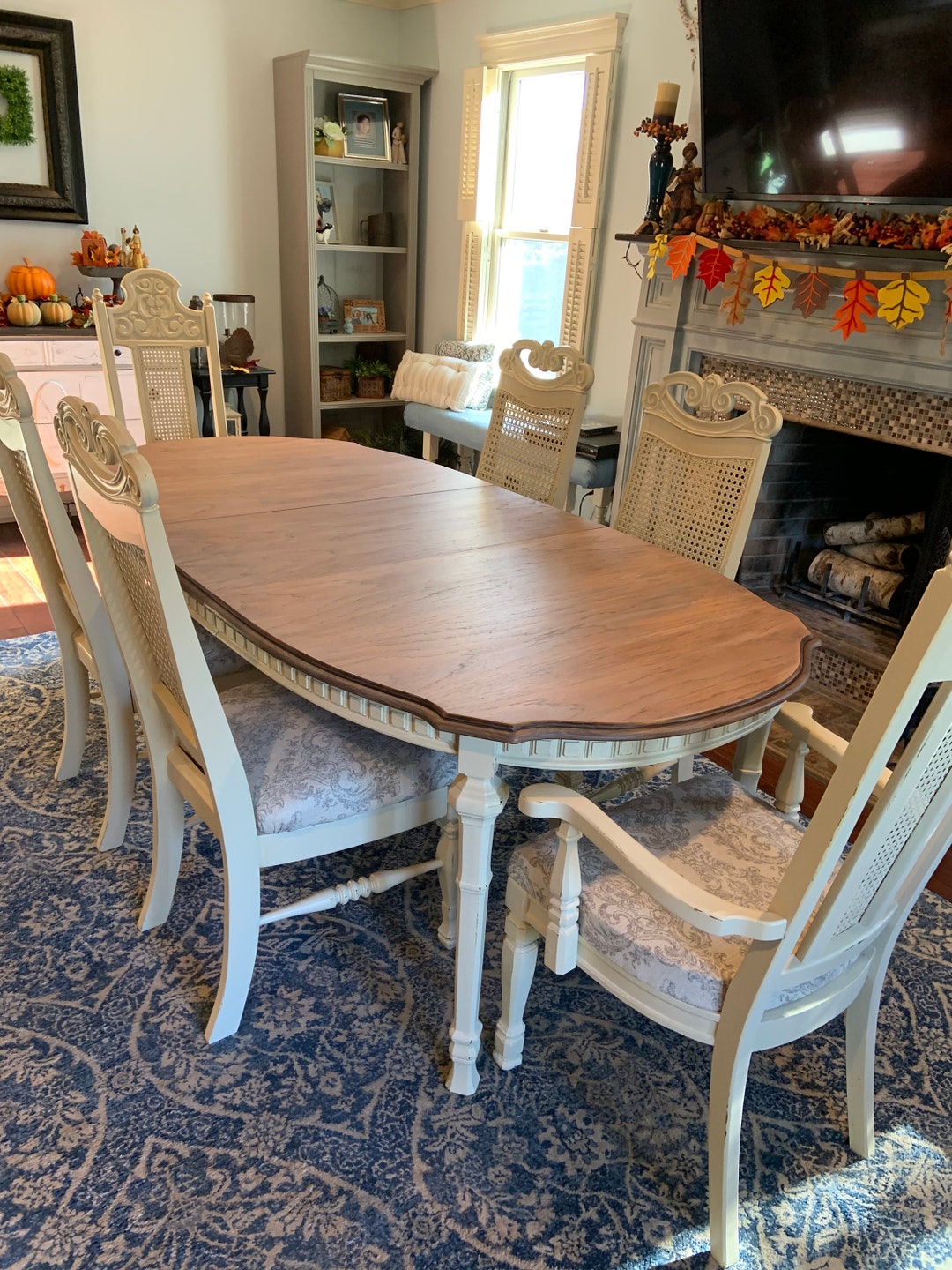 French Country Cottage Farmhouse 7 Piece Dining Set - Etsy