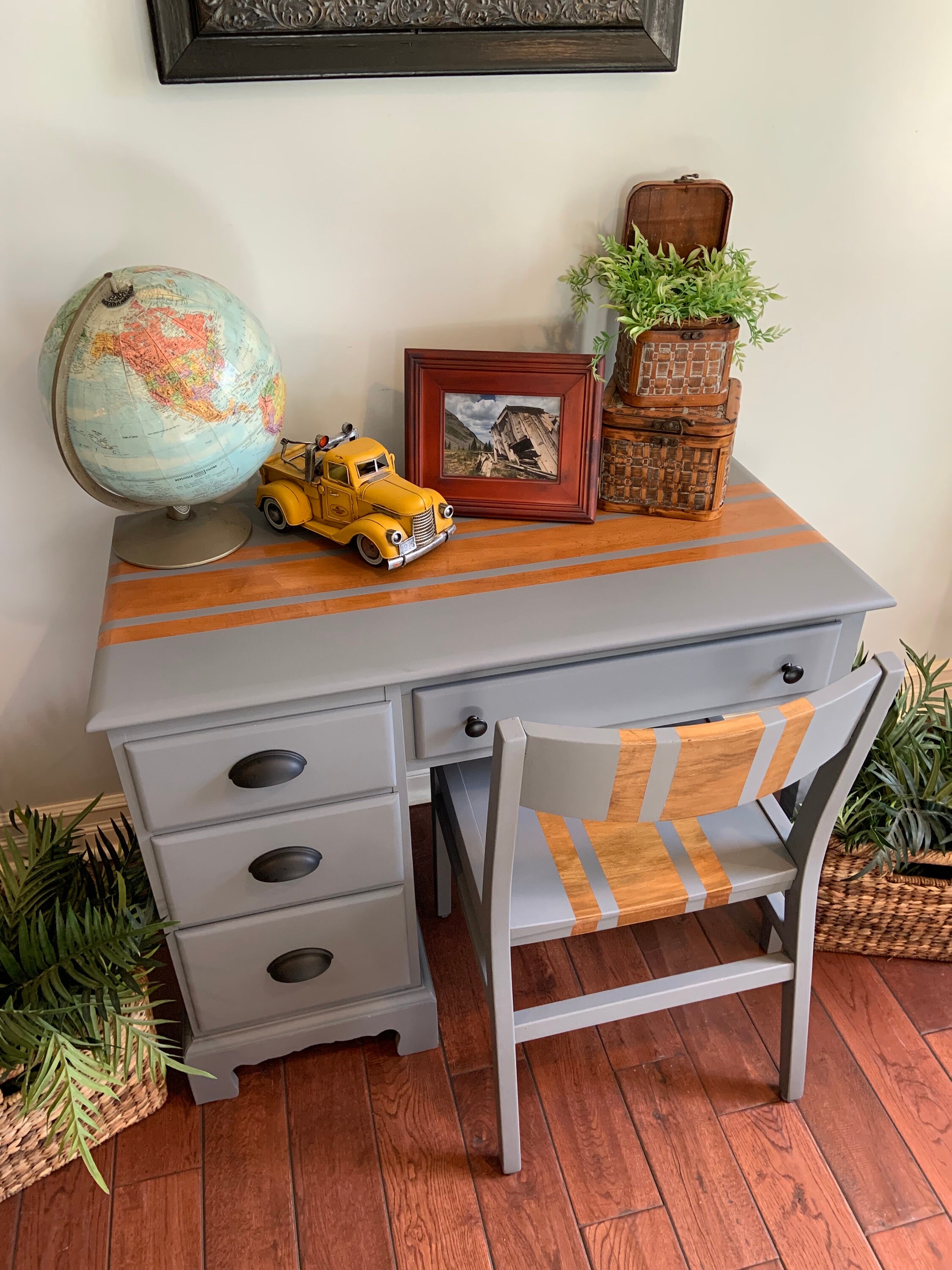 Reimagined Refurbished Desk and Chair Office Bedroom - Etsy