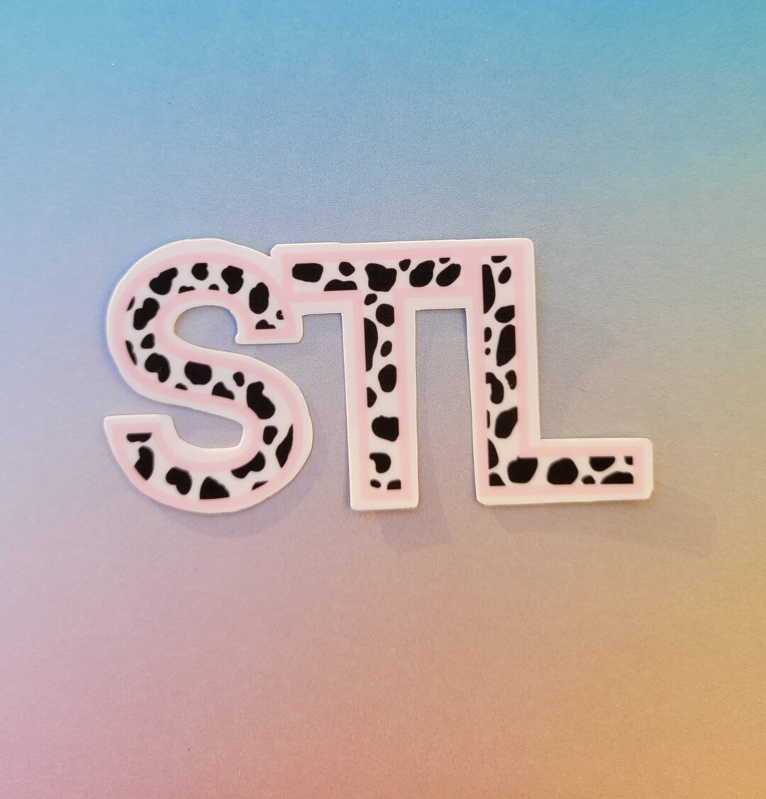 Cow Print STL Sticker - Etsy