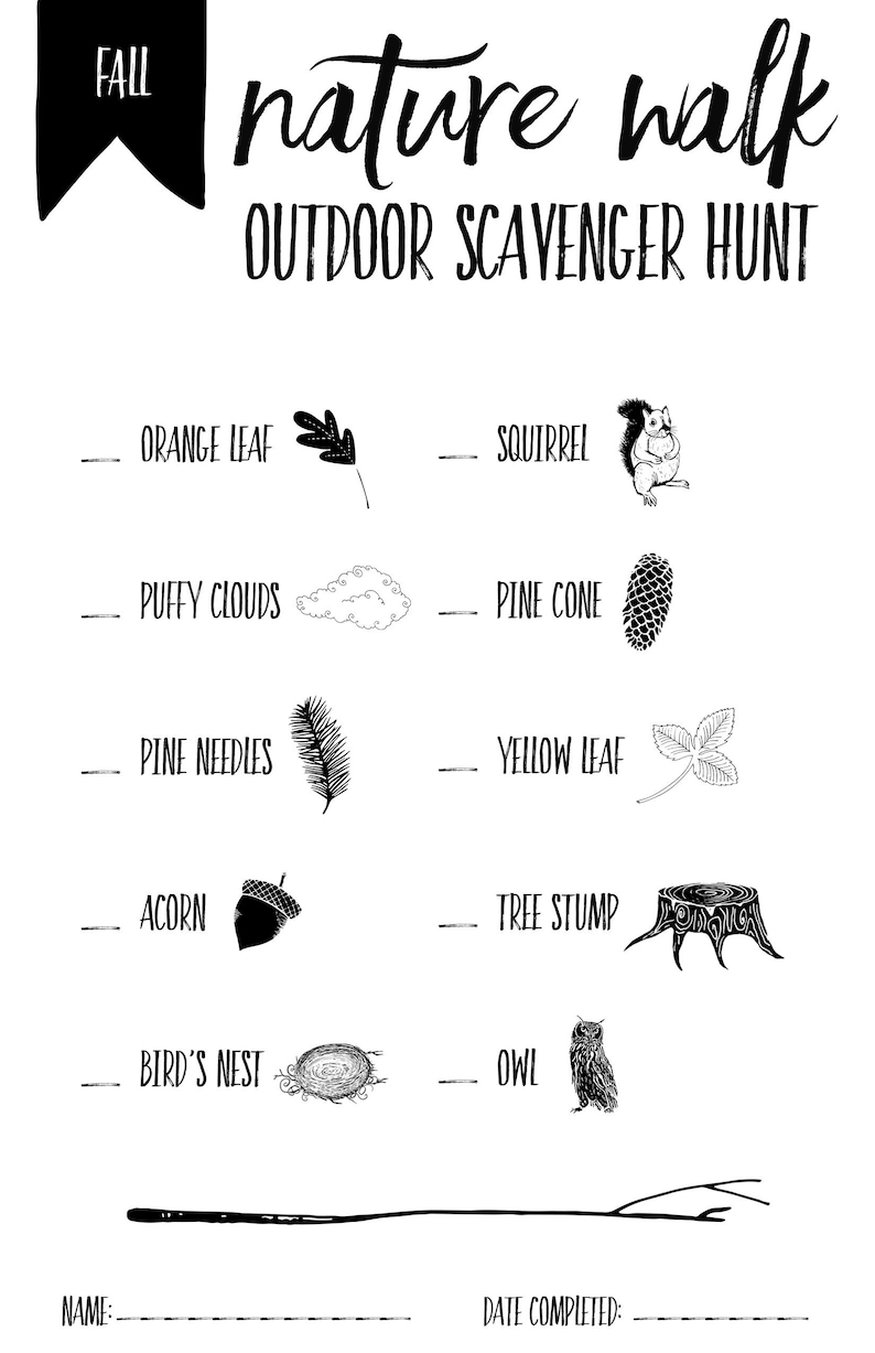 Nature Walk Fall Scavenger Hunt [INSTANT DOWNLOAD] - Etsy