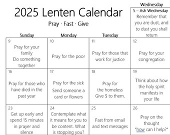 2025 Lenten Calendar - Digital Download - Etsy