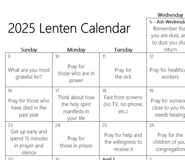 2025 Lenten Calendar - Digital Download - Etsy