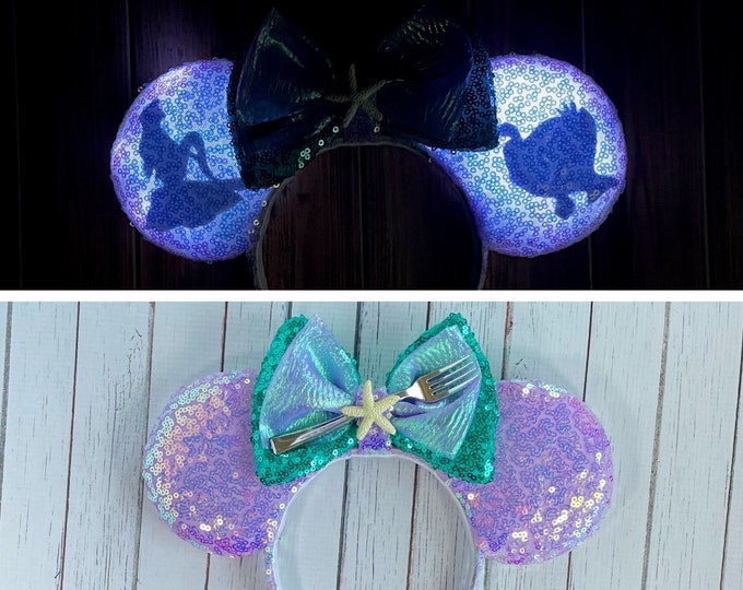 Little Mermaid Ears, Princess Ears, Ariel Ears, Flounder Ears, Minnie ...