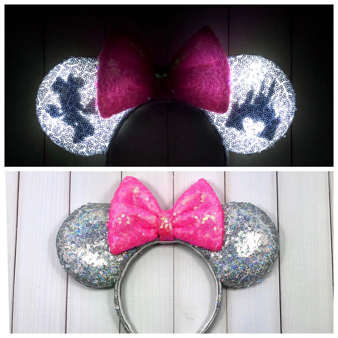 Silver Iridescent Ears, Minnie Ears, Mickey Mouse Ears, Disney Inspired ...