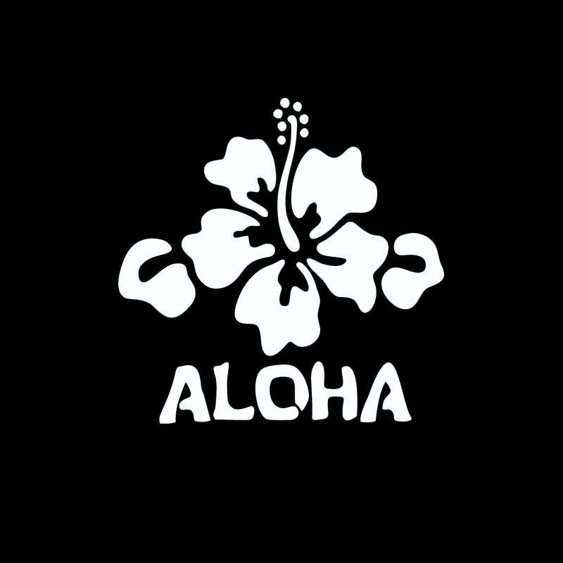 Aloha Hawaiian Flower Decal White Choose Size - Etsy