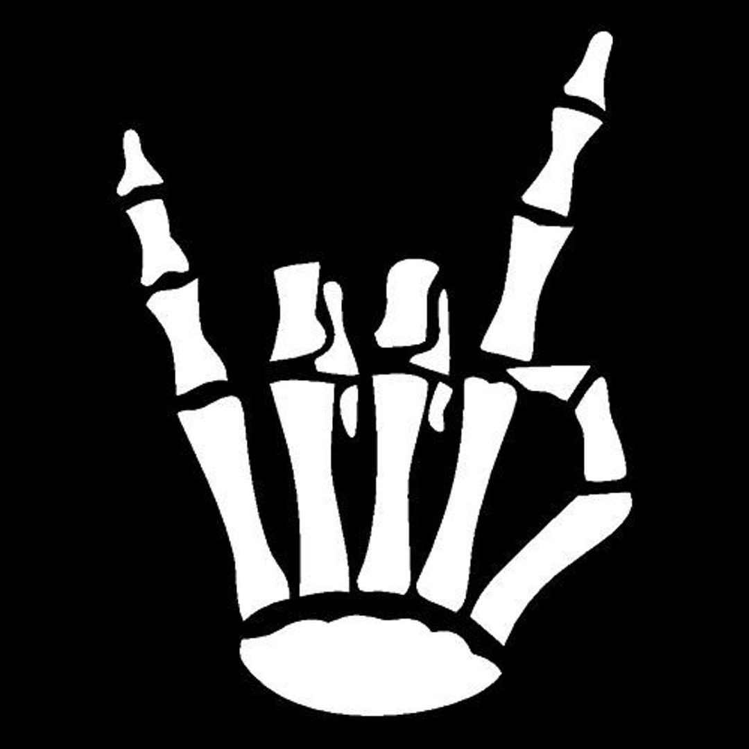 Heavy Metal Skeleton Hand Rocker Decal White Choose Size - Etsy