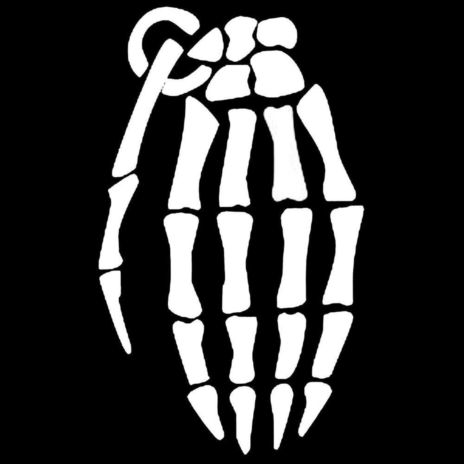 Skull Hand Grenade Decal White Choose Size - Etsy