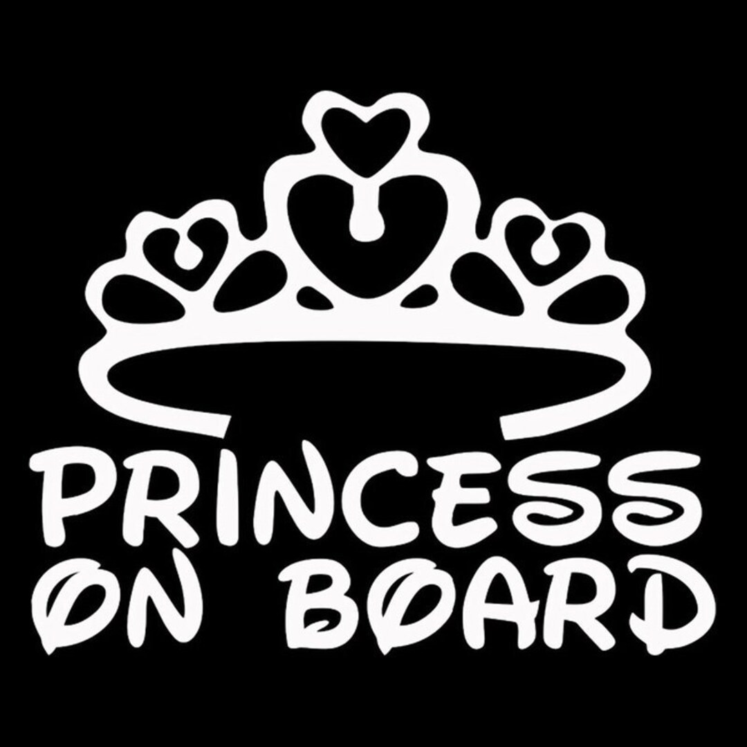 Disney Princess on Board Decal White Choose Size - Etsy