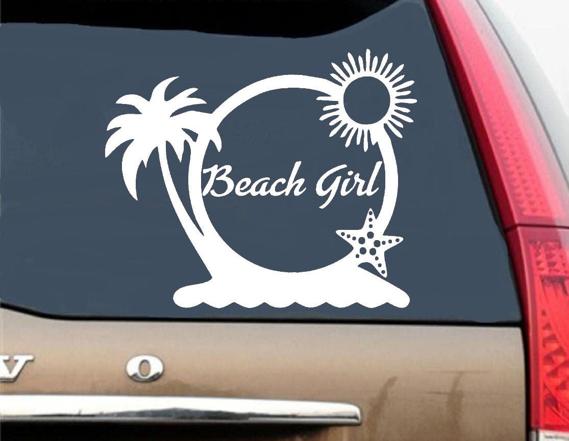 Beach Girl Vinyl Decal Choose Size and Color - Etsy