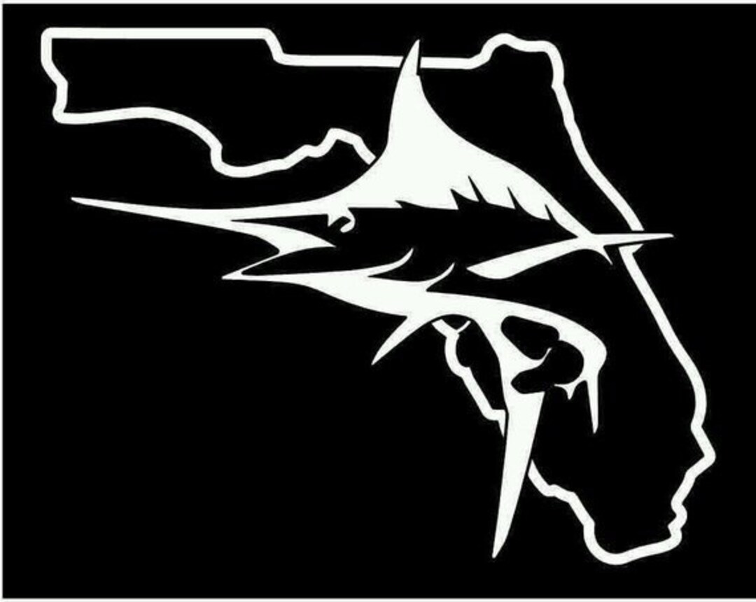 Florida Native Swordfish Decal White Choose Size - Etsy