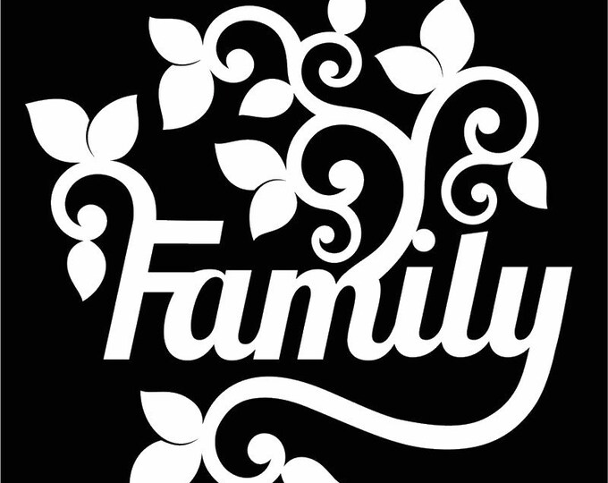 Family Heart V2 Custom Vinyl Decal Sticker Choose Your Color and Size ...