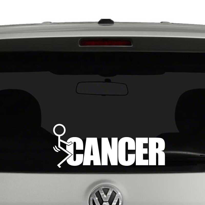 Screw Cancer Decal White Choose Size - Etsy UK