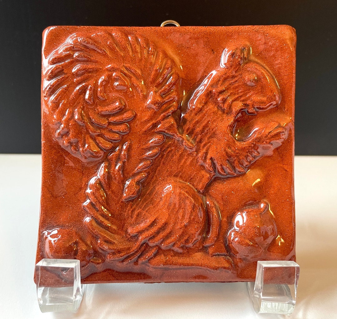 Rustic Handmade Redware Squirrel Tile Artist Selinda Kennedy - Etsy