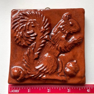 Rustic Handmade Redware Squirrel Tile Artist Selinda Kennedy - Etsy